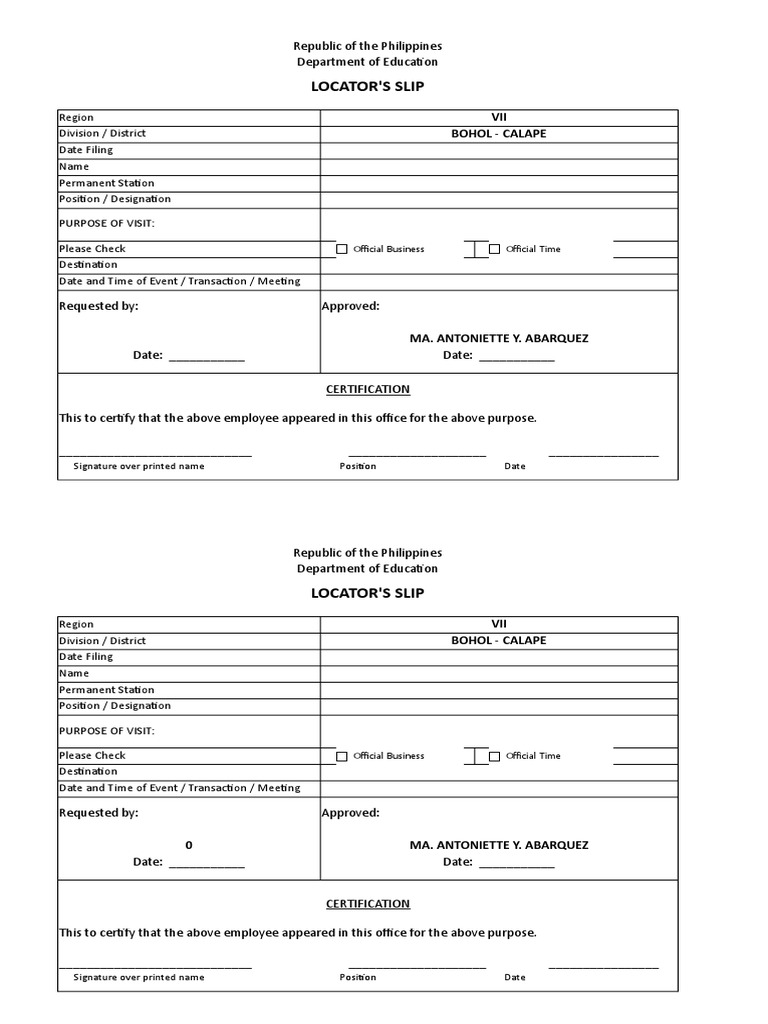 Locator's Slip-Travel Additional Docs | PDF | Government | Business