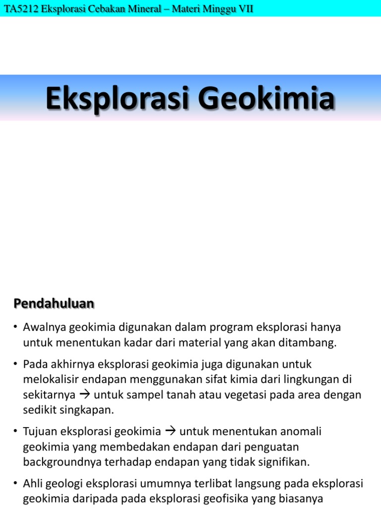 Materi 2b - Eksplorasi Geokimia | PDF