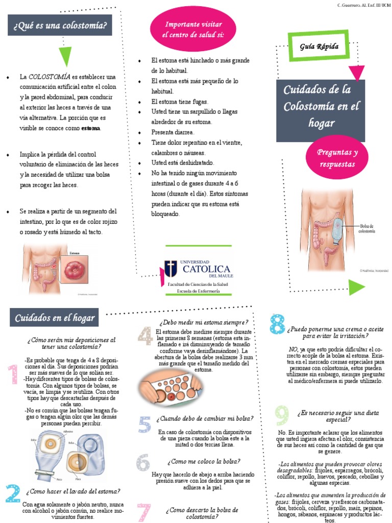 triptico colostomía | Heces | Alimentos