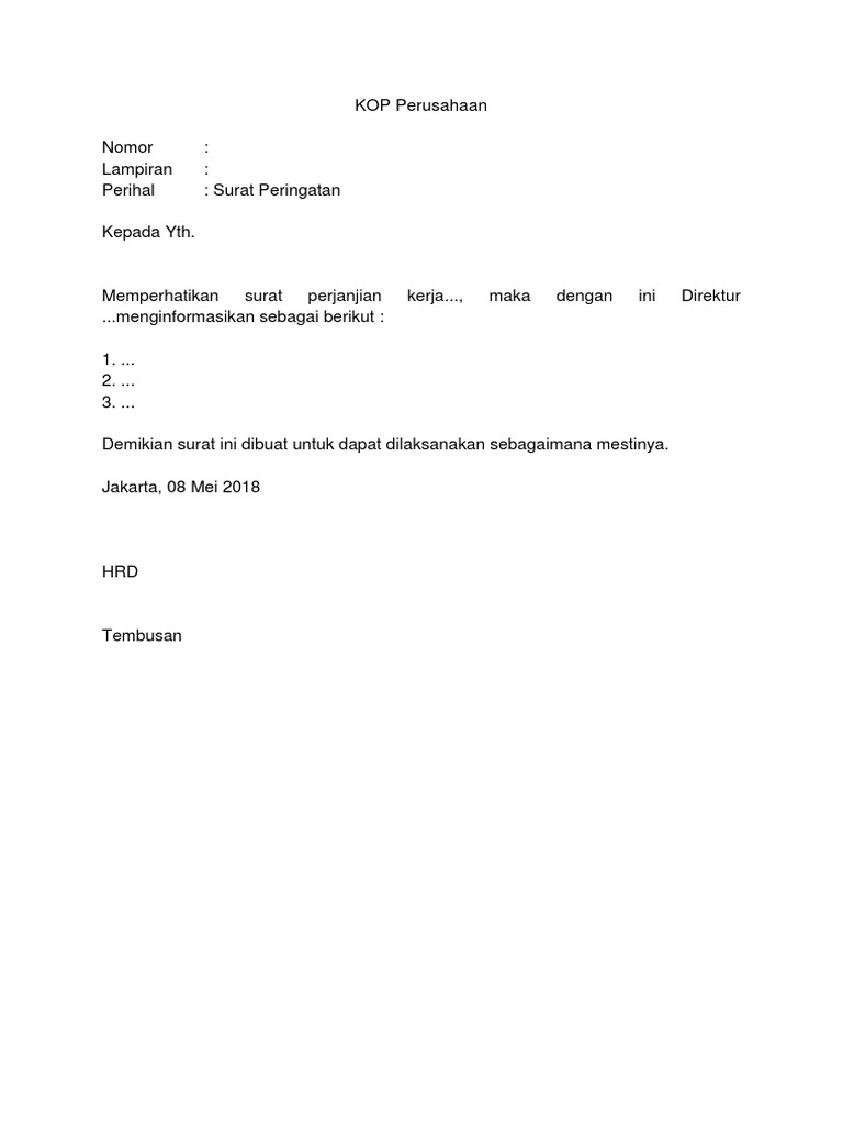 Format Surat Peringatan 1,2,3 | PDF