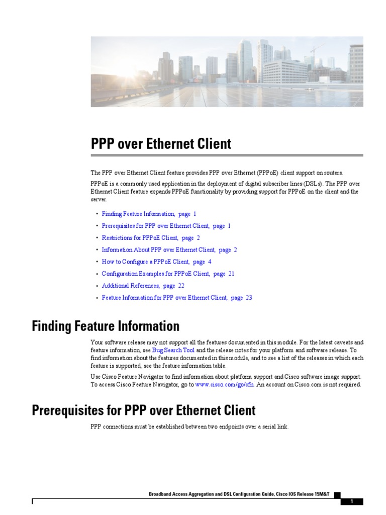PPP Over Ethernet Client: Finding Feature Information | PDF | Asynchronous Transfer Mode ...
