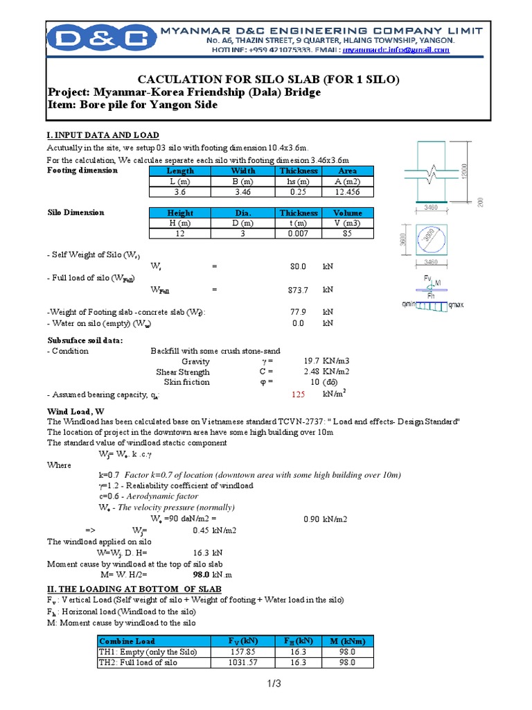 Stability Report For Bentonite Tank | PDF | Deep Foundation ...