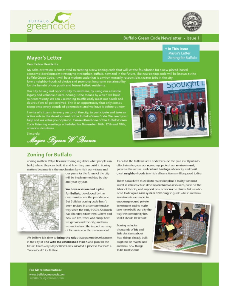 Buffalo Green Code Newsletter | PDF | Zoning | Sustainability