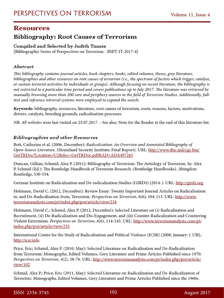 Roots Causes of Terrorism | PDF | Islamic Terrorism | Bibliography