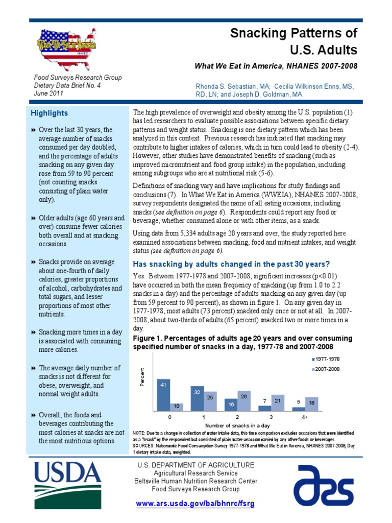 4 Adult Snacking 0708 PDF | PDF | Nutrients | Body Mass Index