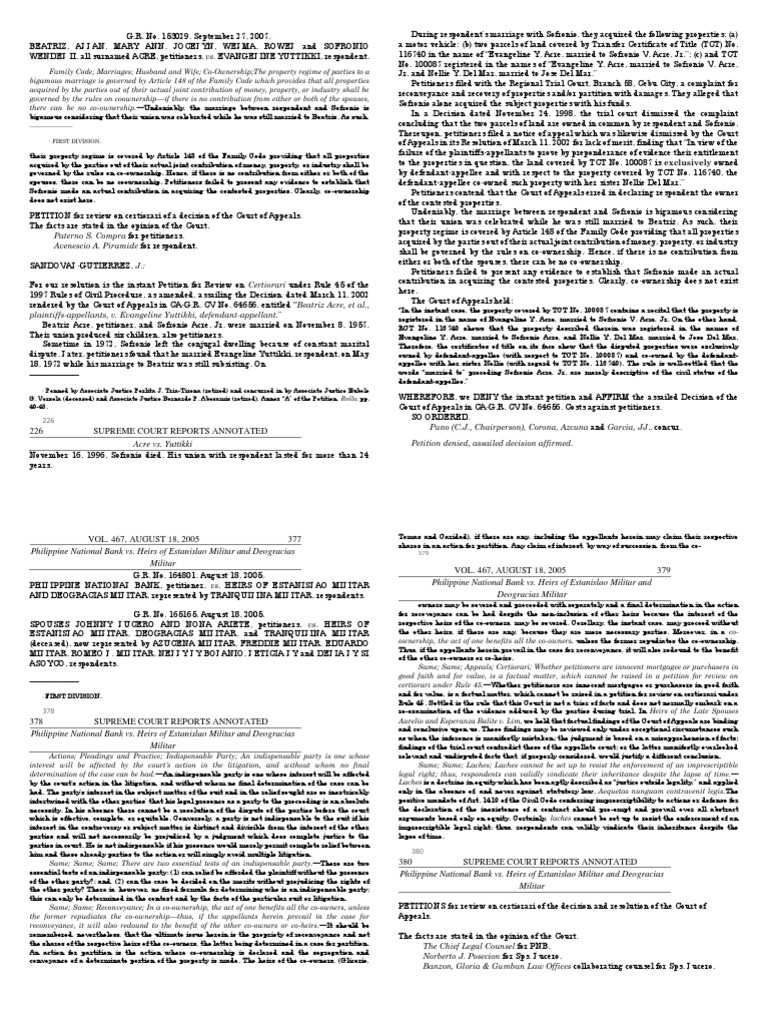 Property Case IV Complete PDF | PDF | Concurrent Estate | Equity (Law)