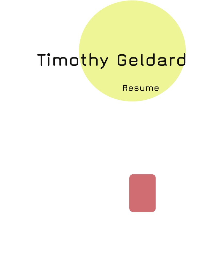 Resume and Portfolio Small Timothy Geldard | PDF | Graphic Design | Art ...