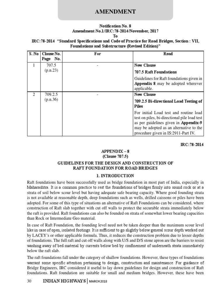 IRC 78-2014 Ammendment (Nov-2017) | PDF | Deep Foundation | Foundation ...