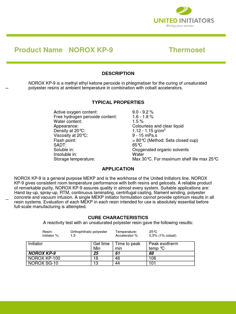 Norox KP-9 | PDF | Polyester | Chemistry