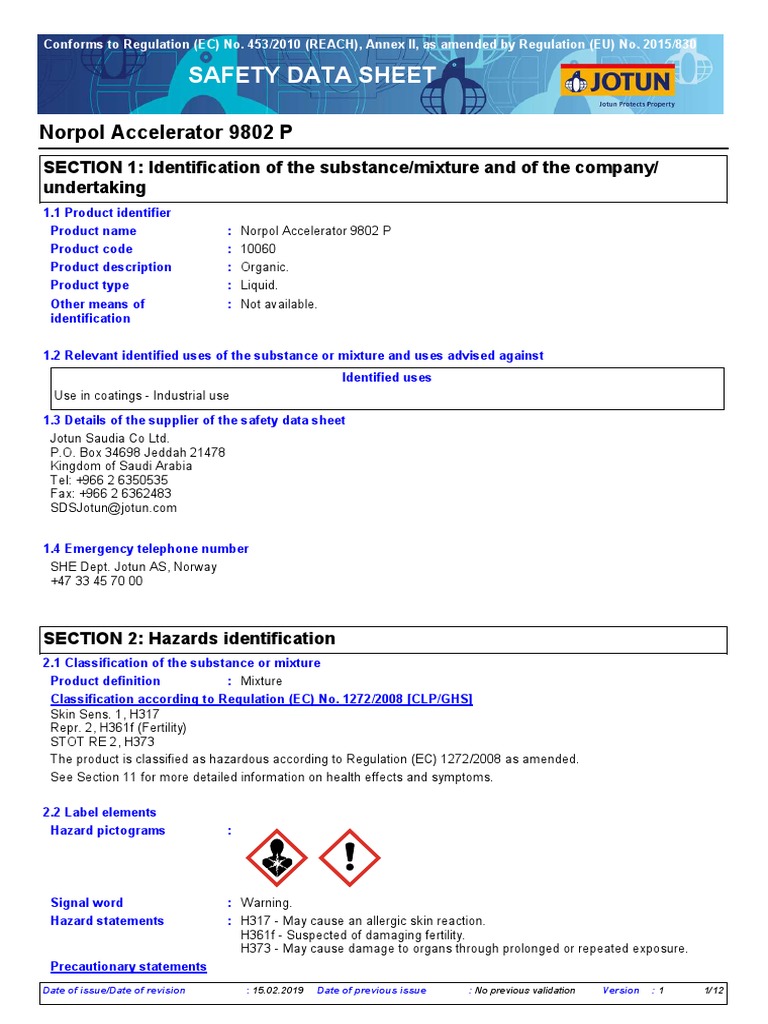 Norpol Accelerator 9802 P | PDF | Toxicity | Firefighting