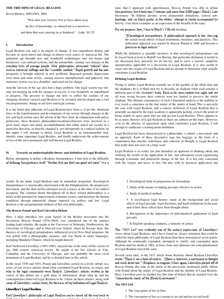 The Triumph of Legal Realism | PDF | Jurisprudence | Philosophical Realism