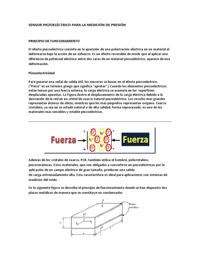 Sensor PiezoEléctrico | PDF | Piezoelectricidad | Acelerómetro