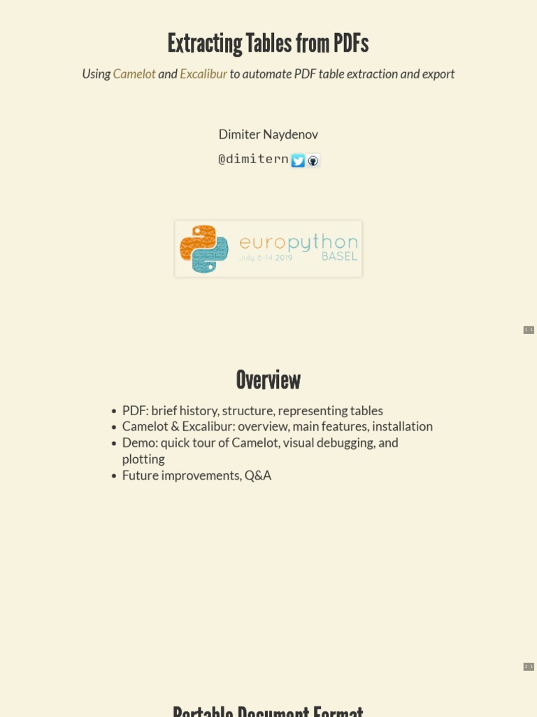 Extracting Tabular Data From Pdfs With Camelot and Excalibur | PDF | Computing | Software