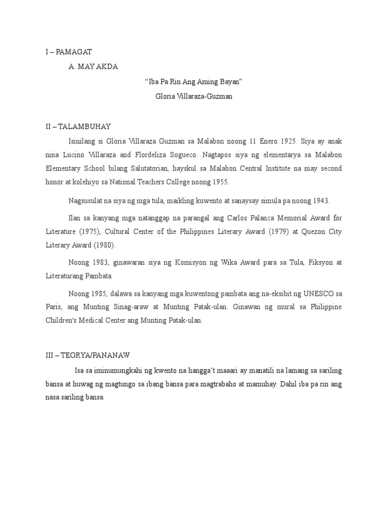 Iba Pa Rin Ang Aming Bayan | PDF