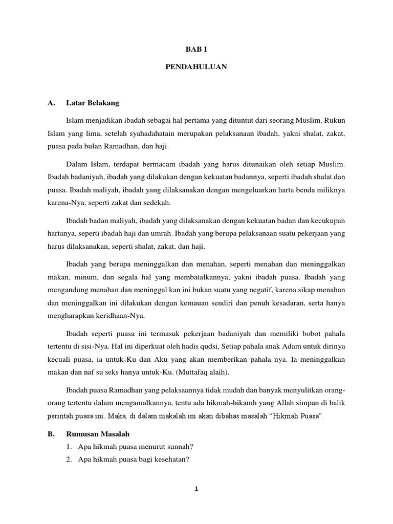 Hikmah Puasa: Spiritual dan Kesehatan | PDF