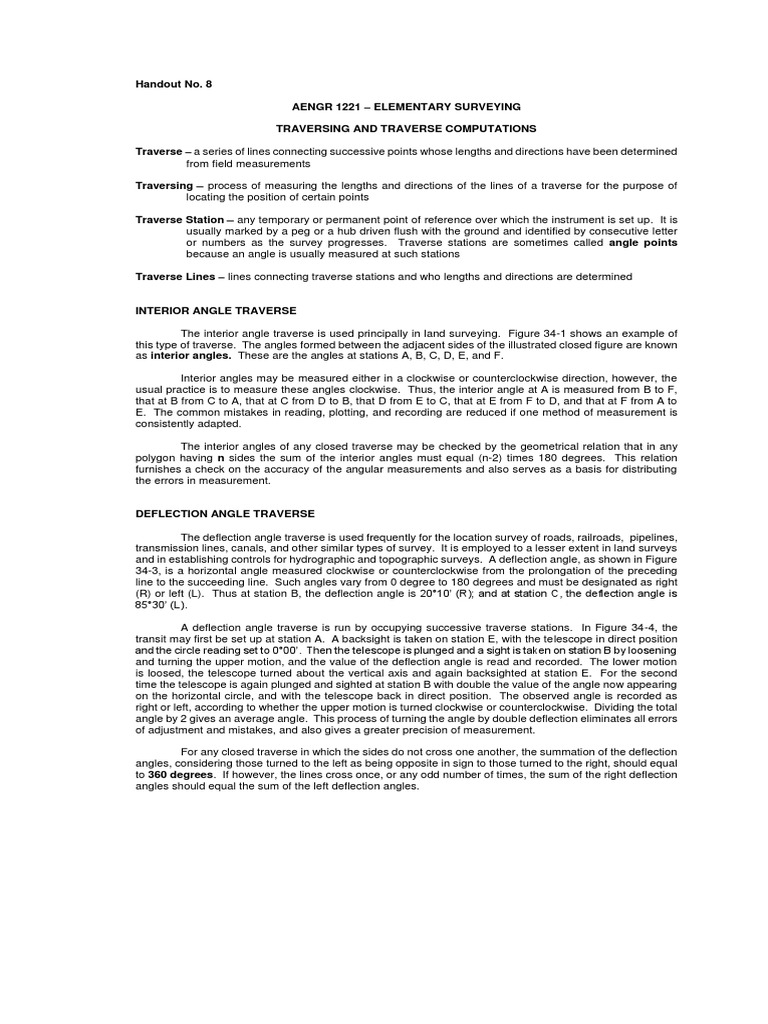 Determining Traverse Types: A Guide to Interior Angle, Deflection Angle ...