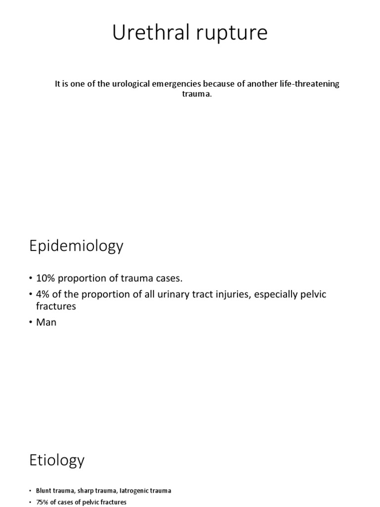 Urethral Rupture: It Is One of The Urological Emergencies Because of ...