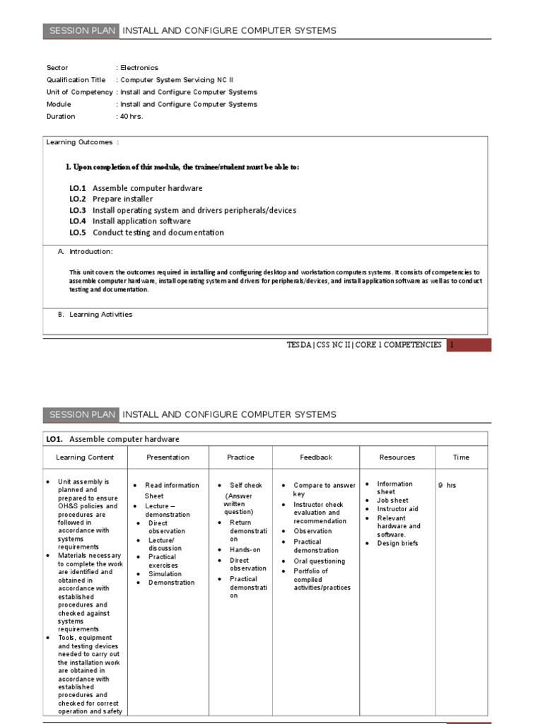 Install And Configure Computer Systems Pdf Lecture Documentation