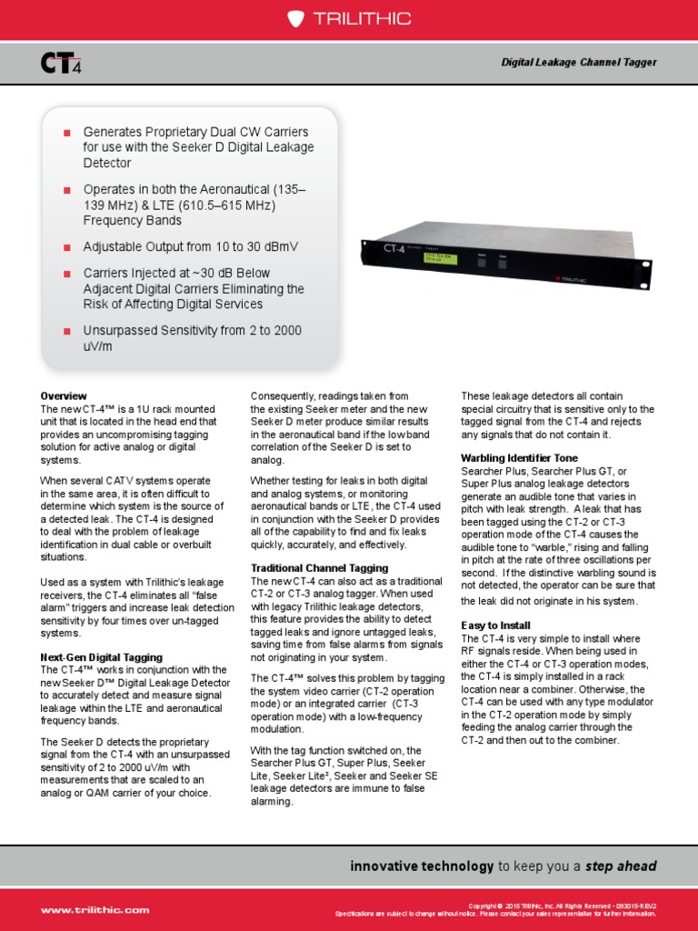 I60O 150930 Trilithic CT 4 KK | PDF | Hertz | Modulation