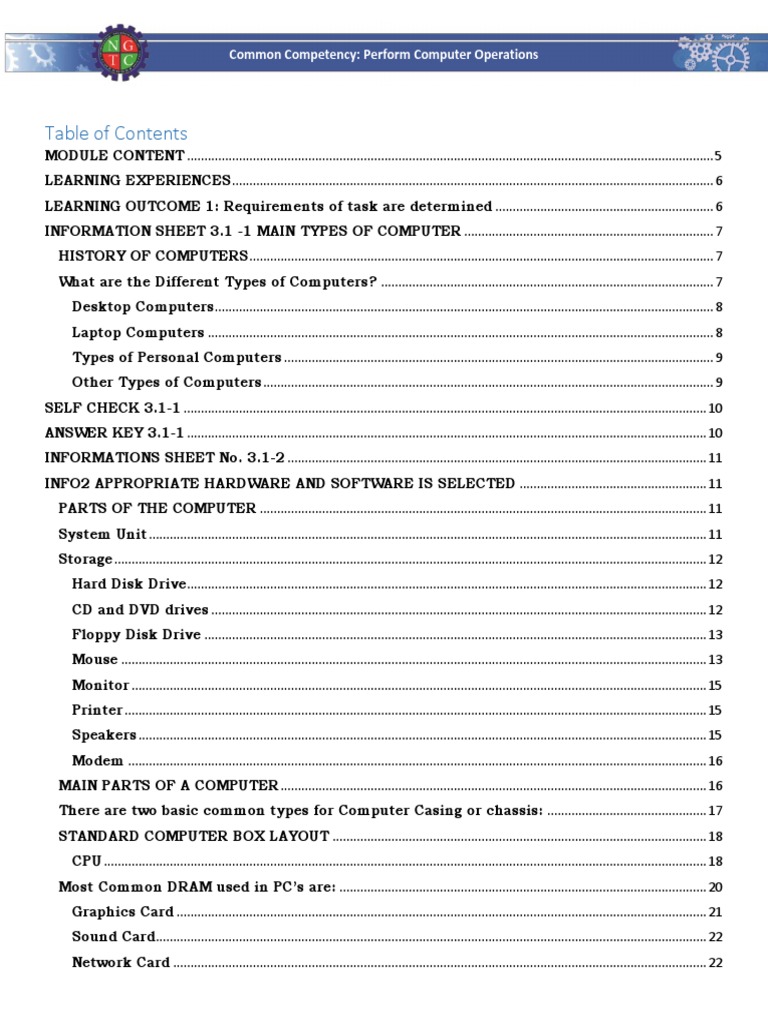 Common Competency-Perform Computer Operations | PDF | Dynamic Random ...