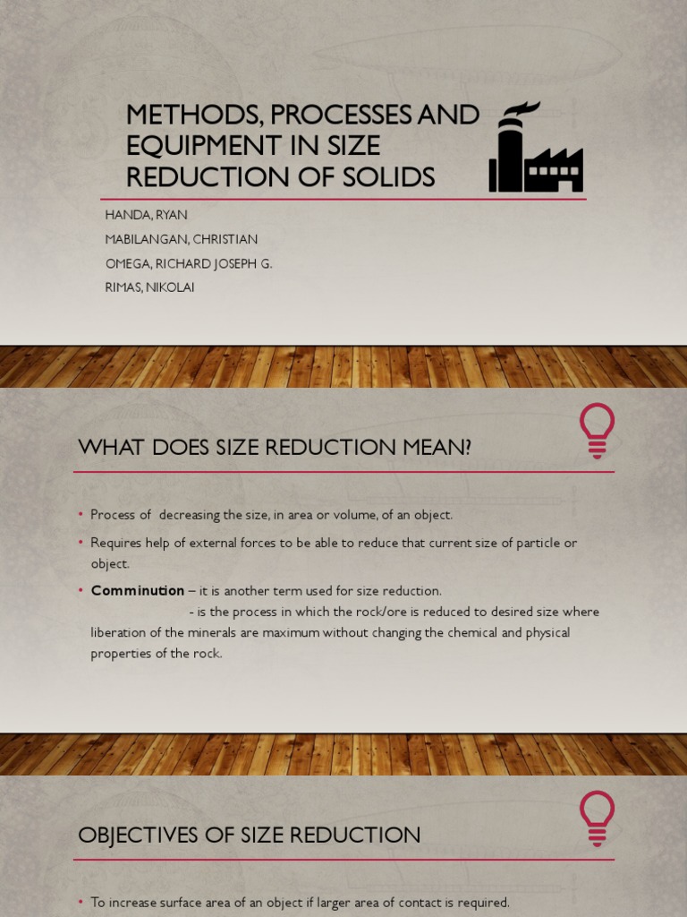 Methods and Equipment for Size Reduction of Solids | PDF | Mill ...