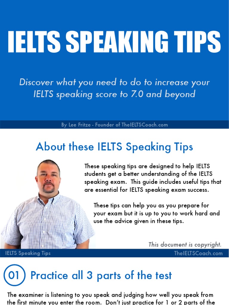 IELTS Speaking Tips PDF | PDF | International English Language Testing ...