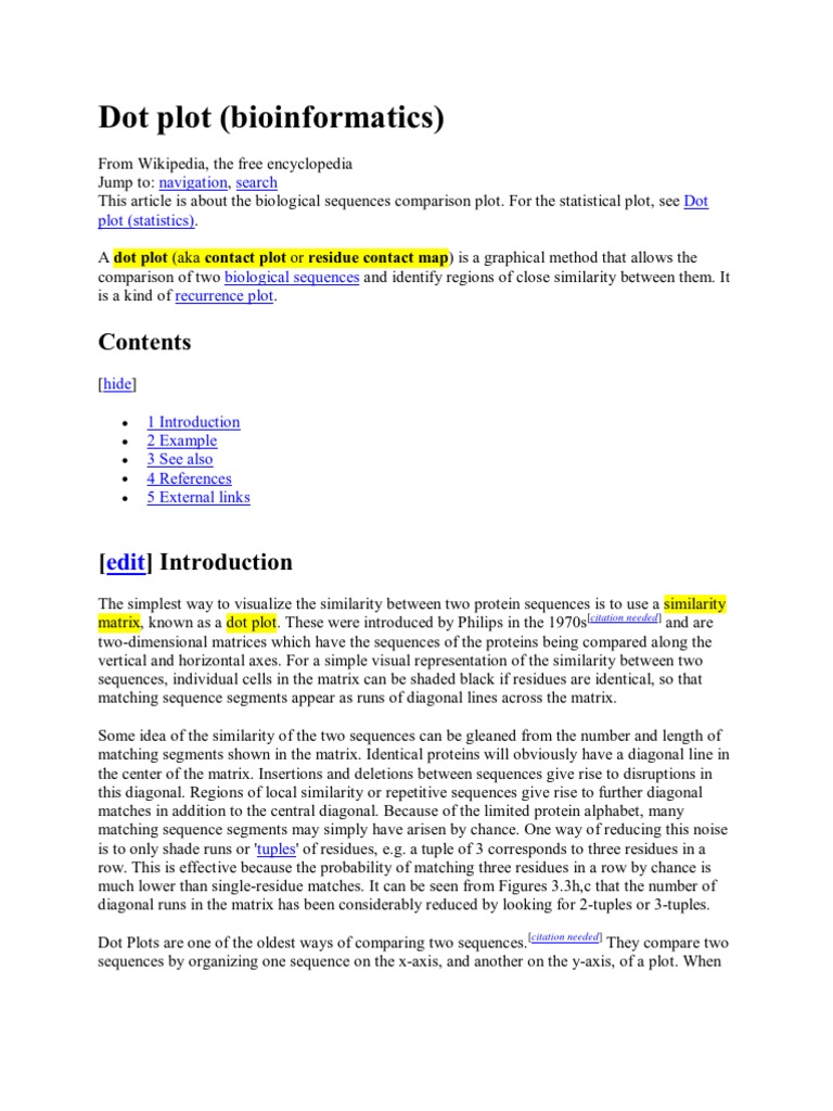 Dot Plot | PDF | Molecular Biology | Biology