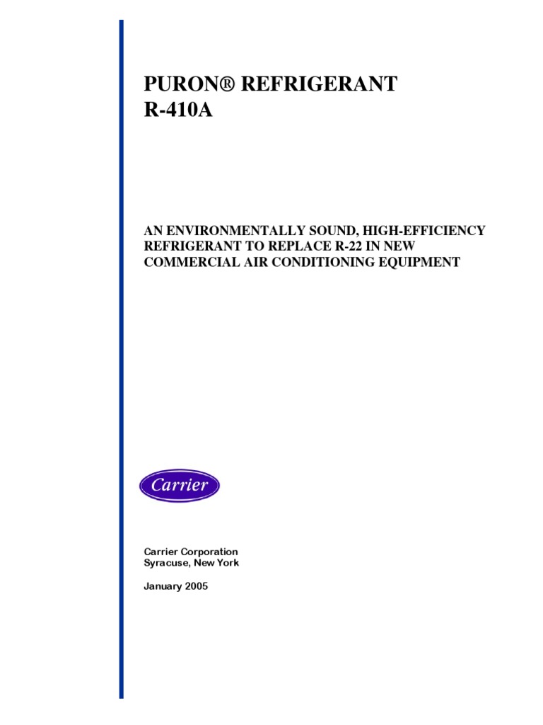 Puron® Refrigerant R-410A | PDF | Chlorofluorocarbon | Air Conditioning