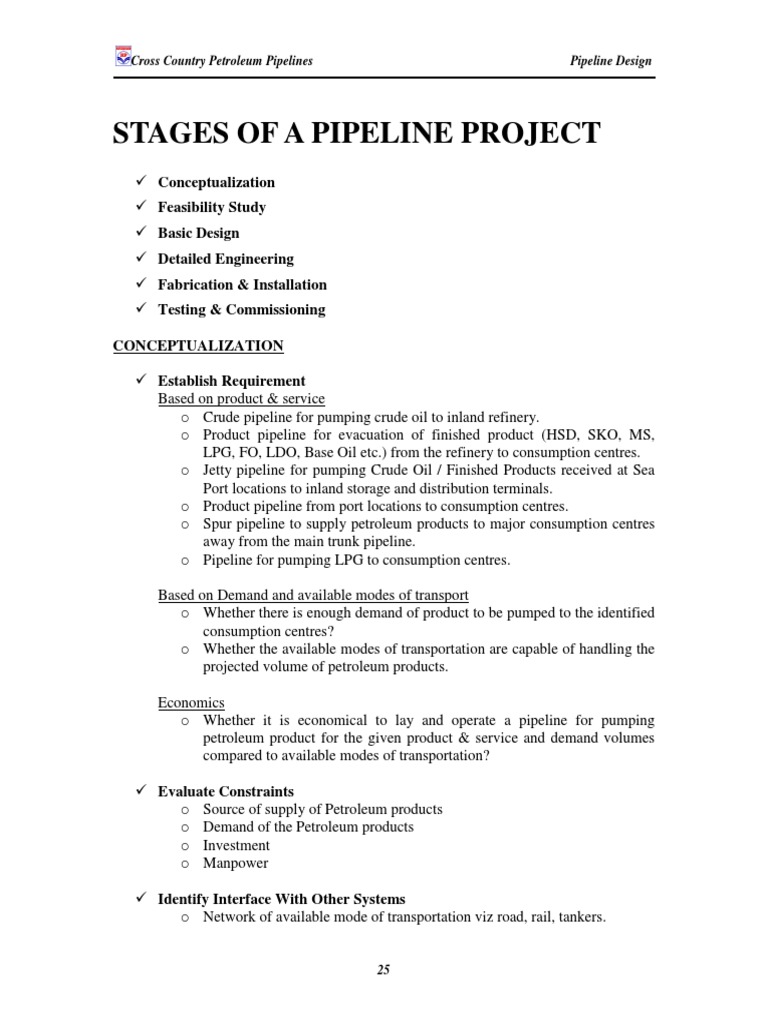 Pipeline Project Stages and Design | PDF | Surveying | Environmental ...
