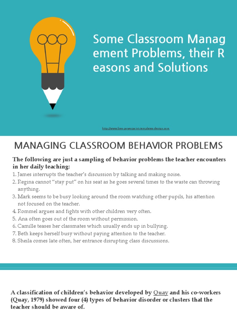 Classroom Management Strategies: Addressing Common Behavior Problems ...