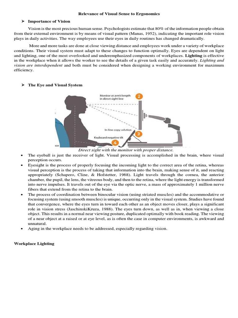 Relevance of Visual Sense To Ergonomics | Download Free PDF | Visual ...