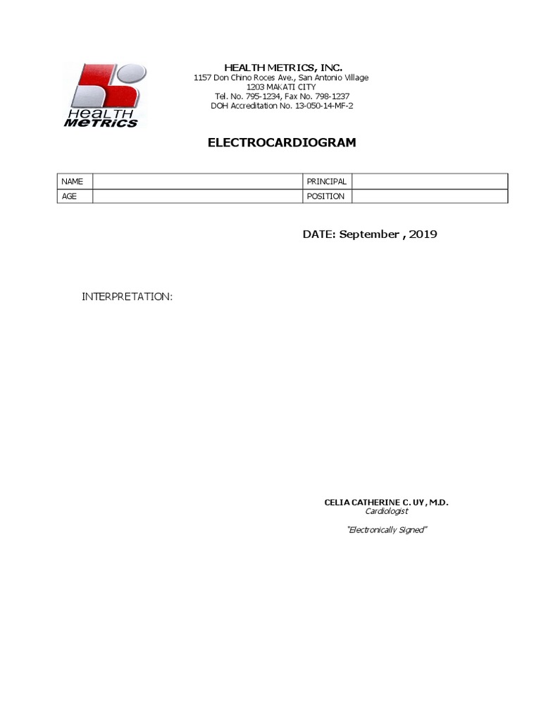 Ecg Official Reading Template | PDF