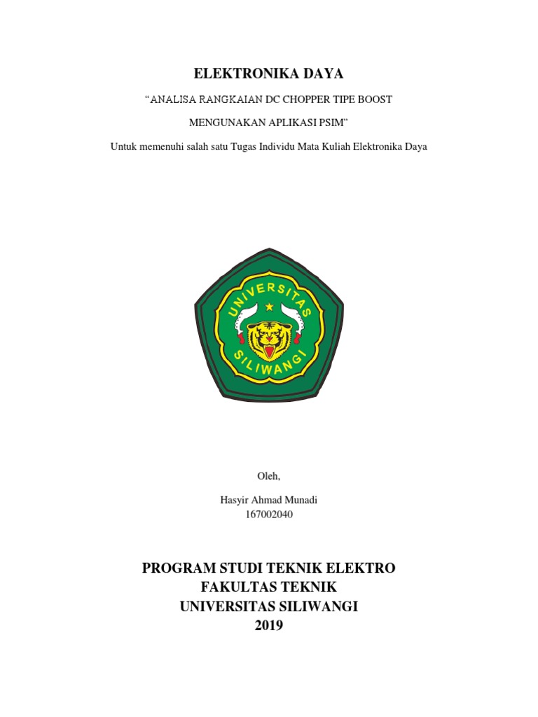 Simulasi PSIM DC Chopper Tipe Boost | PDF