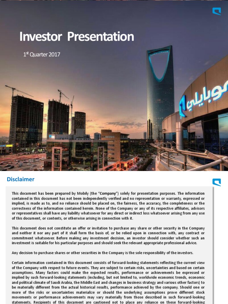 Investor Presentation: 1 Quarter 2017 | PDF | Earnings Before Interest ...