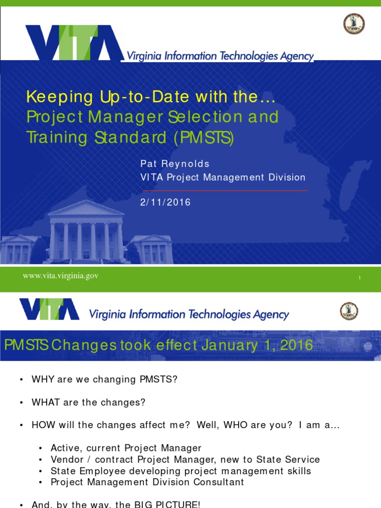 PM Selection Training Standard Revision Slides | PDF | Project Manager ...