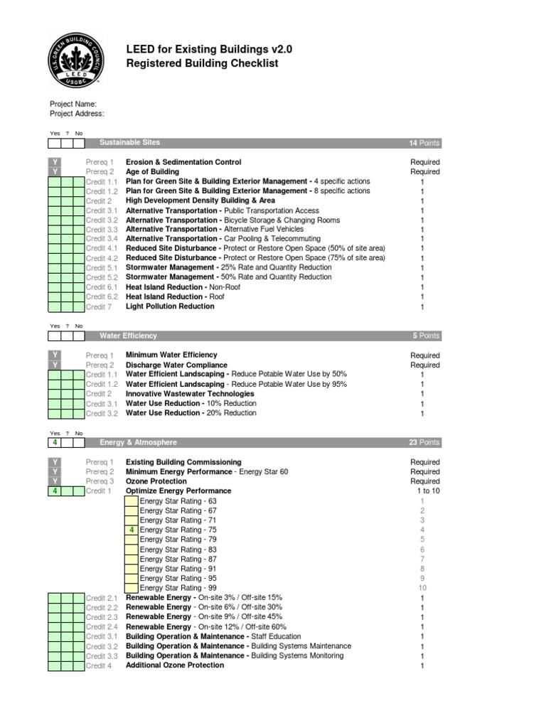LEED EB OM Checklist | PDF | Green Building | Recycling