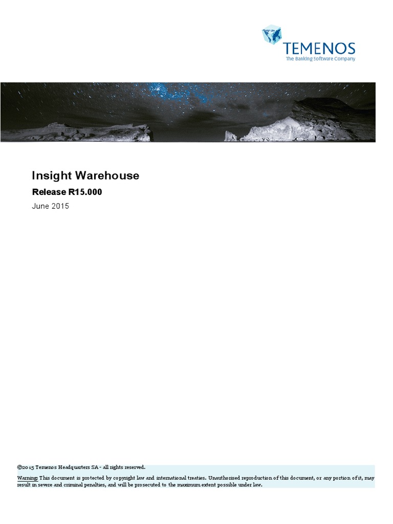 Insight Warehouse: Release R15.000 | PDF | Data Warehouse | Databases