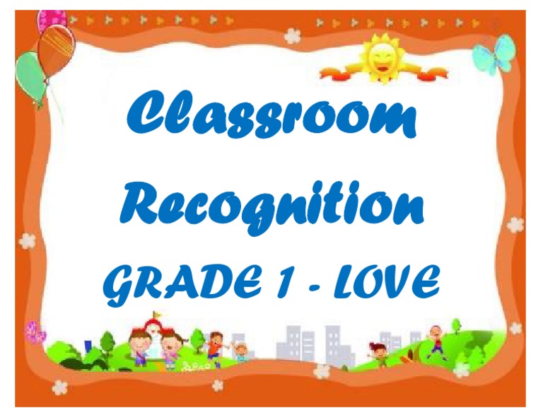 Classroom Recognition: Grade 1 - Love | PDF