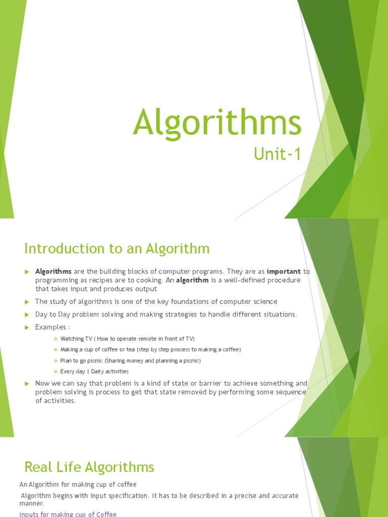 Algorithms: Unit-1 | Download Free PDF | Algorithms | Control Flow