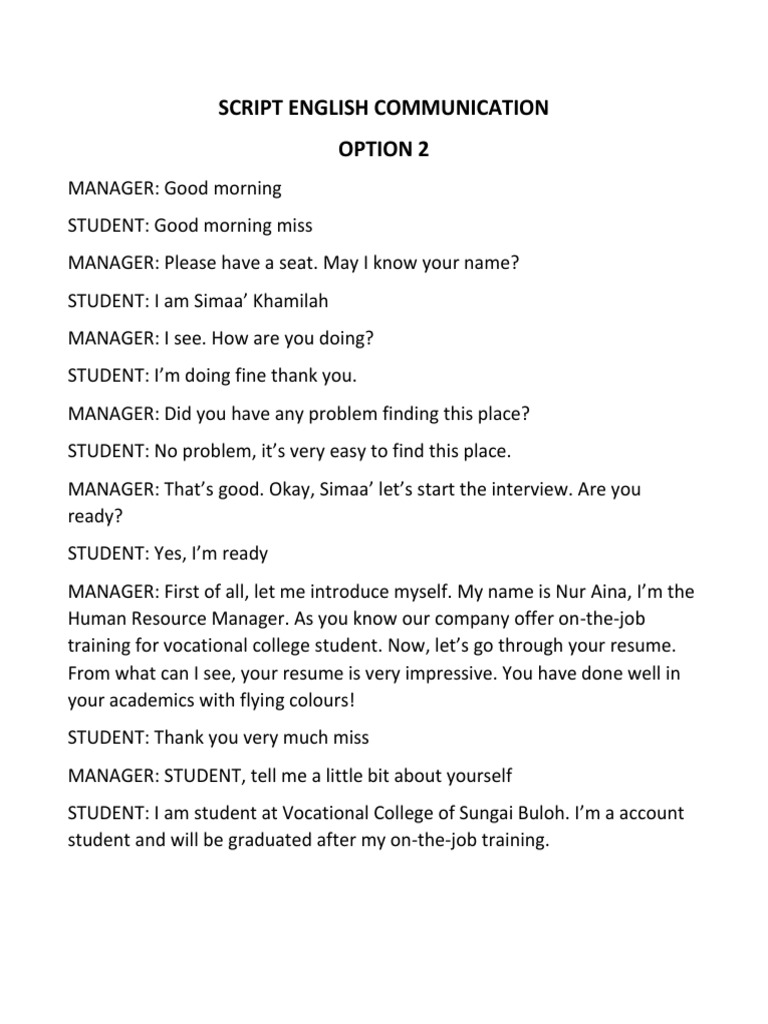 Script English Communication | Download Free PDF | Behavior Modification | Cognition