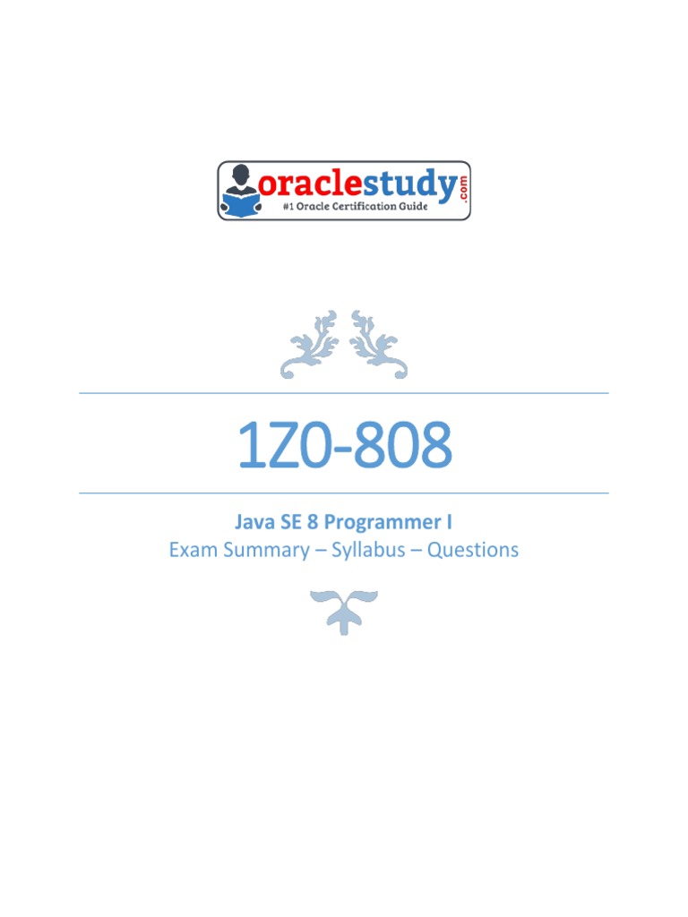 1Z0 808 Java SE 8 Programmer I | PDF | Method (Computer Programming) | Class (Computer Programming)