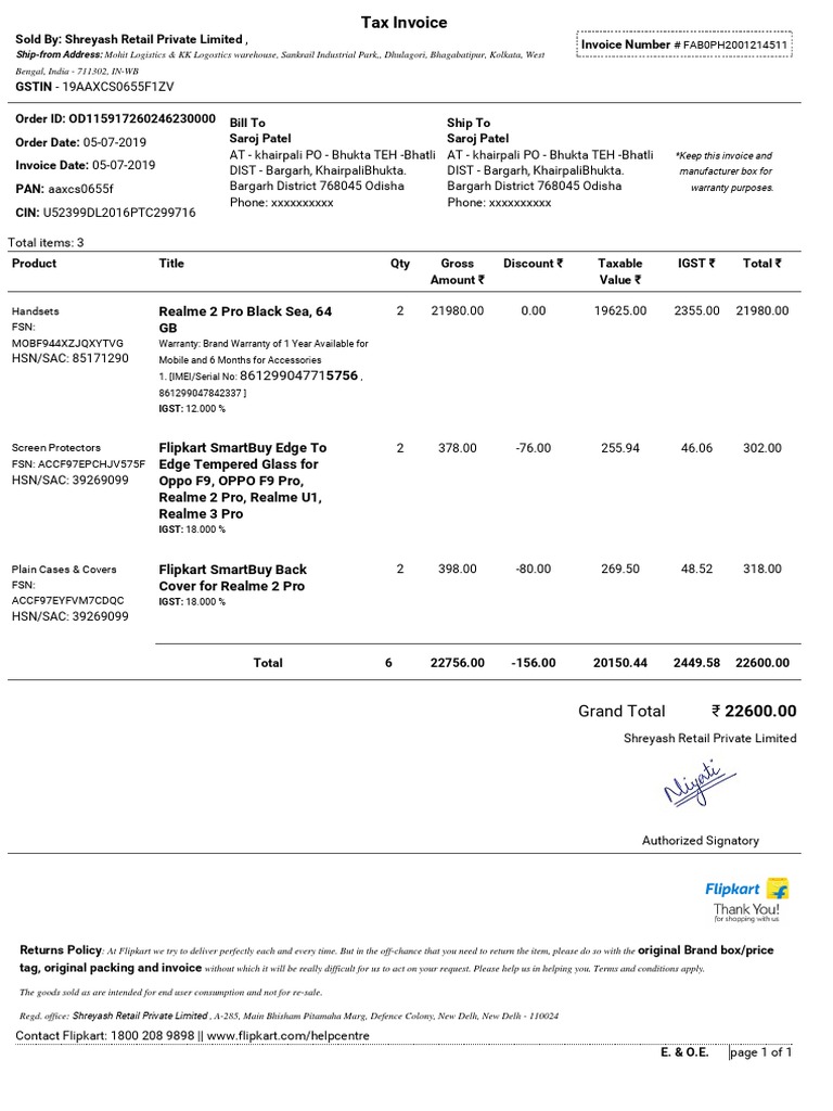 Realme 2 Pro Black Sea, 64 GB: Keep This Invoice and Manufacturer Box ...