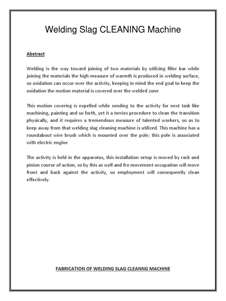 Welding Slag CLEANING Machine | PDF | Machines | Wire