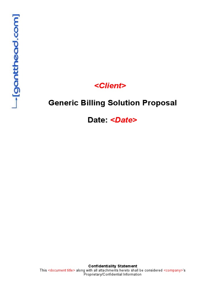 Generic Billing Solution Proposal | PDF | Component Based Software ...