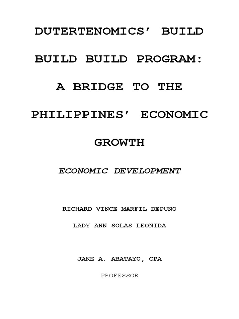 Position Paper - Build Build Build Program | PDF | Interest | Inflation