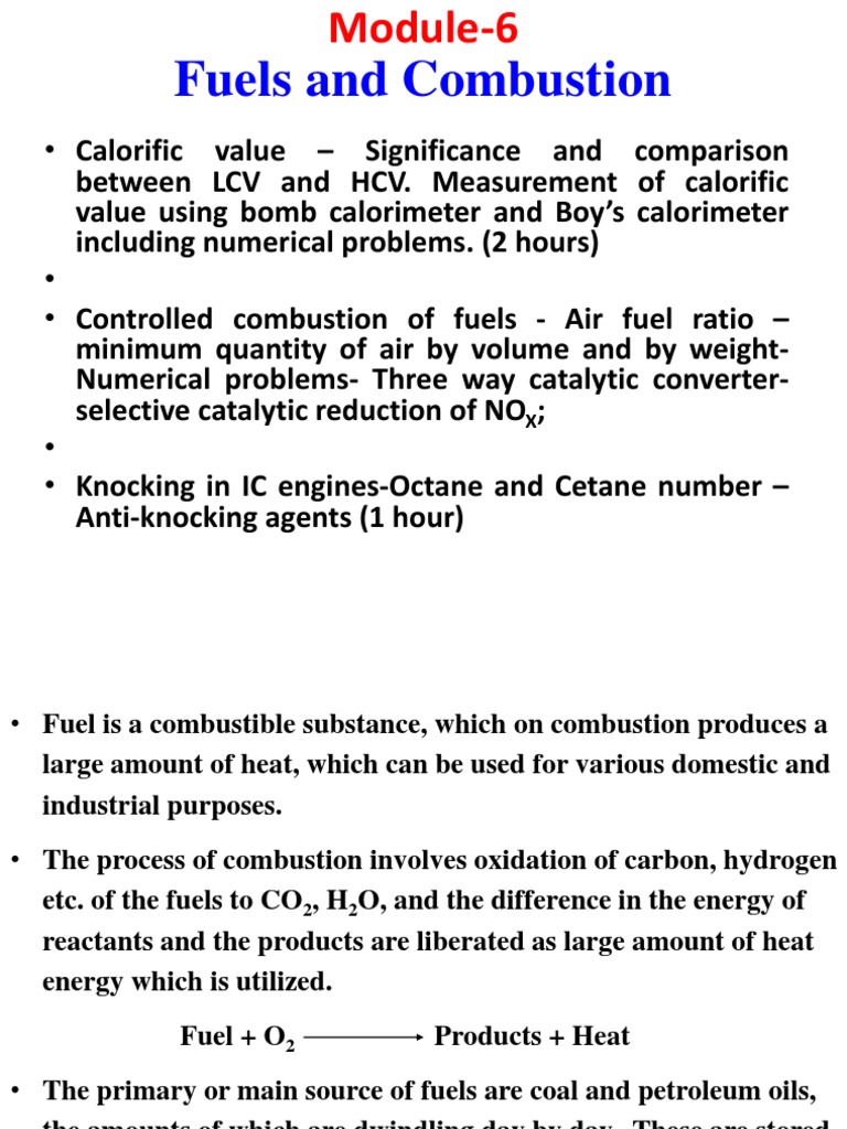 Combustion Notes (University Level) | Gasoline | Combustion