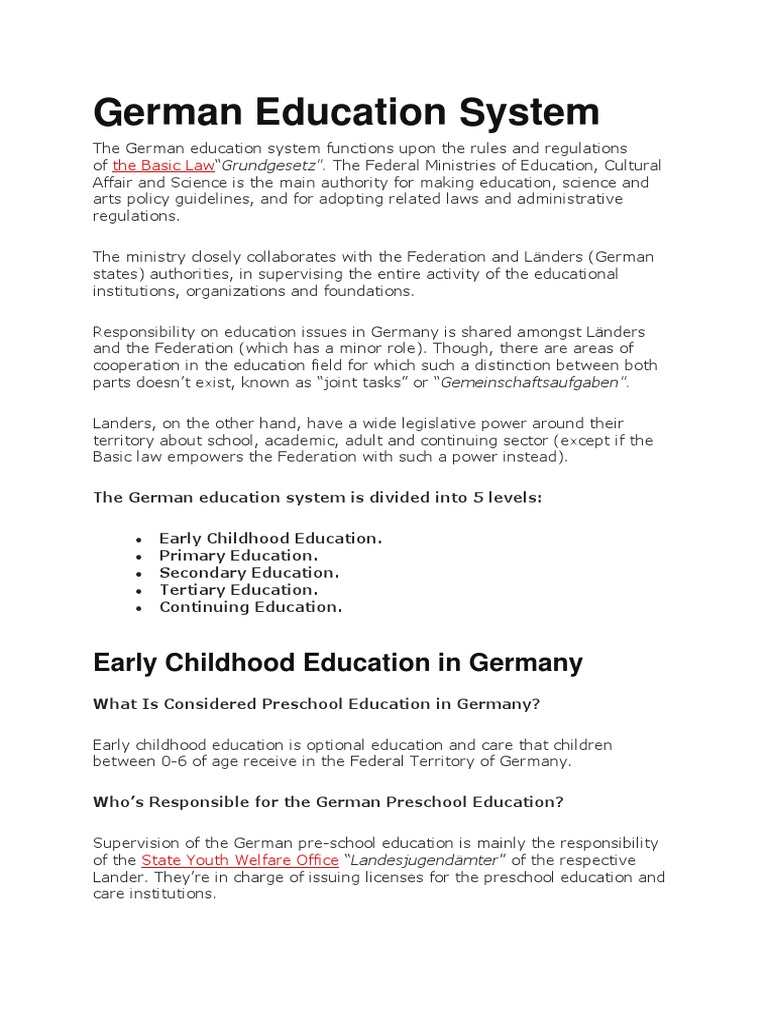 German Education System | PDF | Bachelor's Degree | Academic Degree