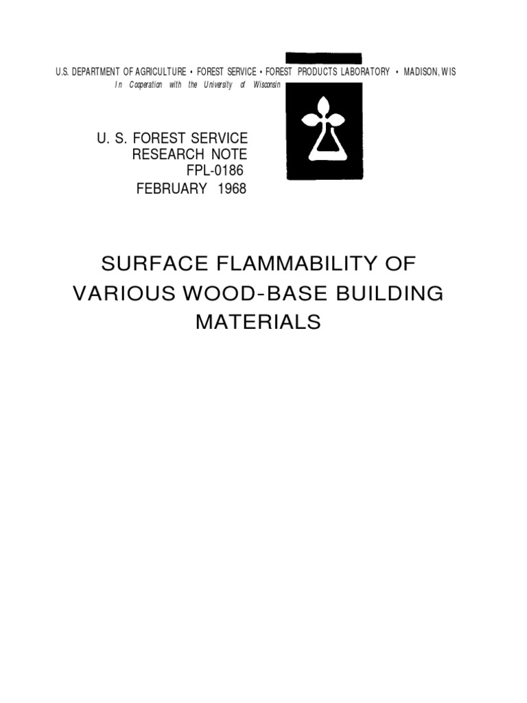 Surface Flammability of Various Wood-Base Building Materials | PDF ...