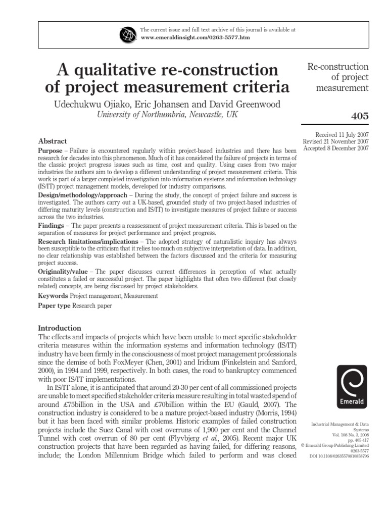 Industrial Management & Data Systems Vol. 108-No 3 | PDF | Project ...
