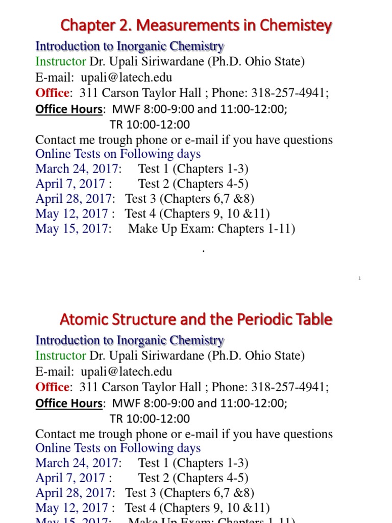 Chapter 3 Atomic Structure and The Periodic Table | PDF | Electron ...